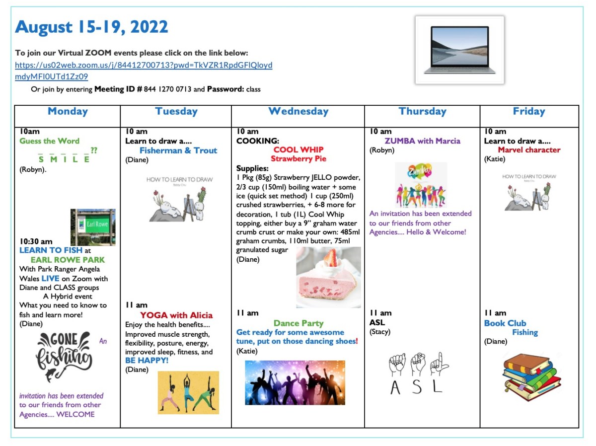 Program Calendar | Community Living Association for South Simcoe